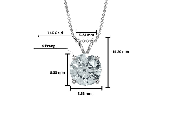 Round Single Diamond Necklace for Women – Gold Mercado